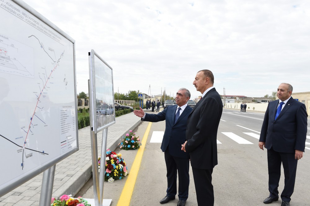 Azerbaijani president attends opening of Aghsu-Kurdamir highway - Trend.Az