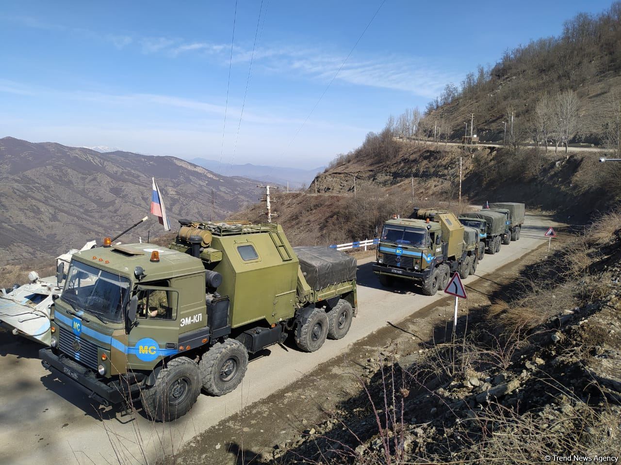 More vehicles of Russian peacekeepers pass freely along Azerbaijan's ...